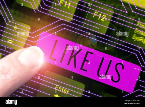 Text Caption Presenting Like Us Conceptual Photo Asking To Follow On