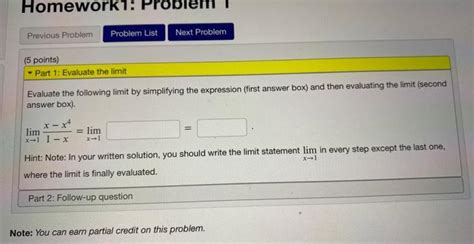 Solved Evaluate The Following Limit By Simplifying The