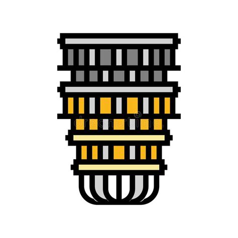 Computer Quantum Technology Color Icon Vector Illustration Stock