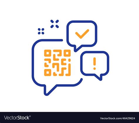 Qr Code Line Icon Scan Barcode Sign Royalty Free Vector