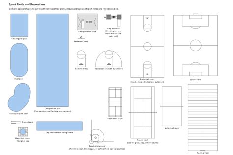 Design Element Sport Fields Professional Building Drawing
