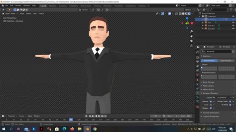 Low Poly Business Elegant Man 3d Rigged Model 3d Model 5 Obj Dae