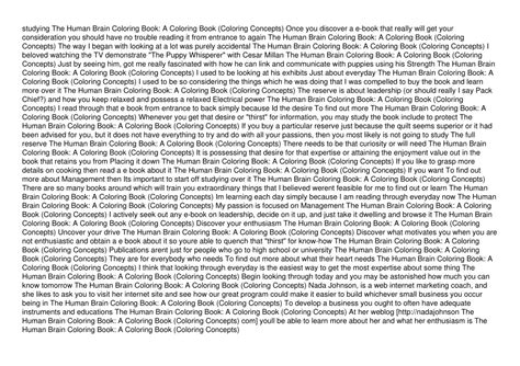 Ppt Download The Human Brain Coloring Book A Coloring Book Coloring