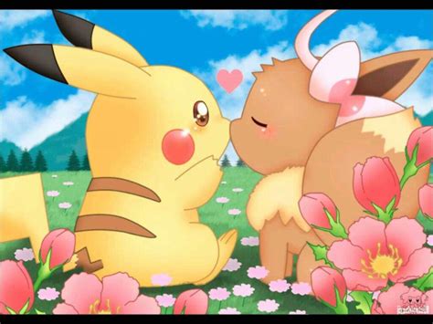 Togepi And Pikachu Kiss