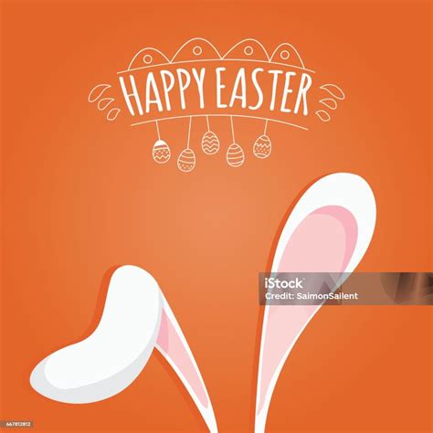 현대 벡터 일러스트 레이 션의 다채로운 행복 한 부활절 계란과 토끼와 계절에 대한 스톡 벡터 아트 및 기타 이미지 계절 귀 부분 귀여운 Istock