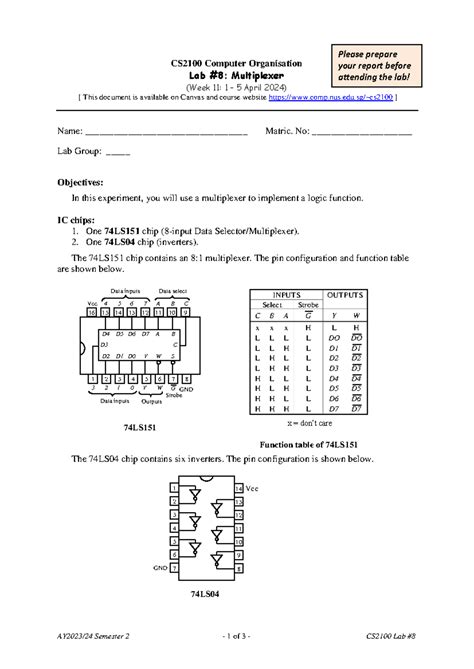 Lab8qns Lab 8 Ay20 23 24 Semester 2 1 Of 3 Cs2100 Lab 8