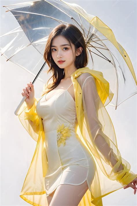 Sexy Girl With Raincoat Premium Ai Generated Image