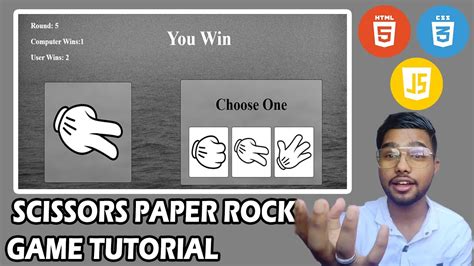 rock paper scissors tutorial create play win with html css js