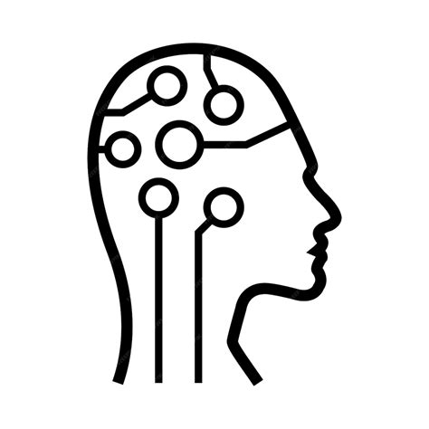 Premium Vector Ai Artificial Intelligence Icon Of Human Face With A Digital Chip On Brain For