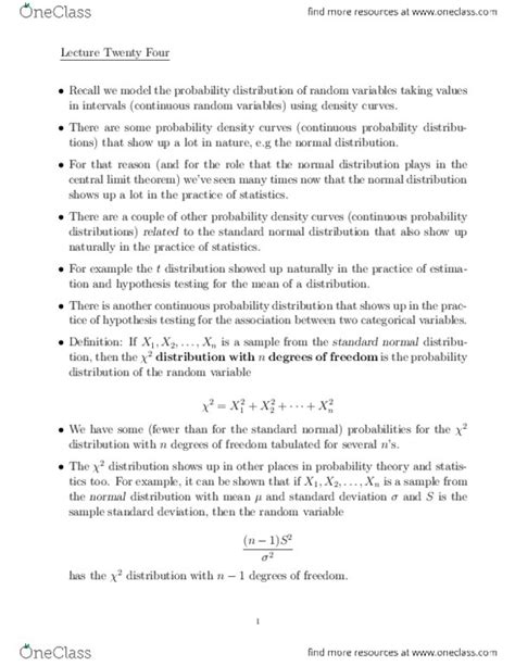 Stab22h3 Lecture Notes Fall 2012 Random Variable Statistical