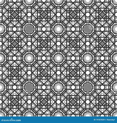 Seamless Pattern With Overlapping Geometric Shapes Forming Abstract
