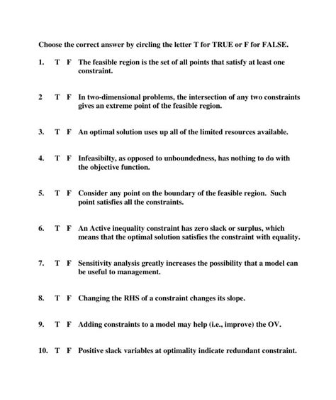 Choose The Correct Answer By Circling The Letter T Chegg Com