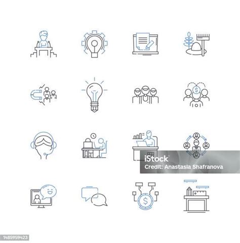 개인 보강 라인 아이콘 모음입니다 자기 개선 성장 권한 부여 성취 깨달음 개발 변형 벡터 및 선형 그림 진보 자기 발견 달성