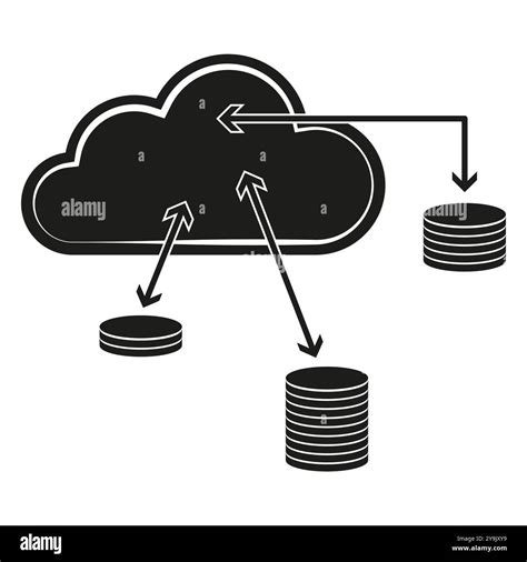 Cloud Data Icon Storage Vector Symbol Database Connection Illustration Cloud Arrow Design