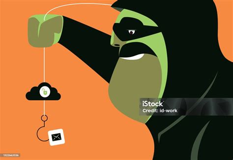 Hacker Phishing With Unlock Cloud Computing Stock Illustration Download Image Now Computer