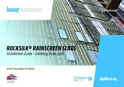 Rocksilk® Rainscreen Slab Installation Guide Cladding Outer Leaf