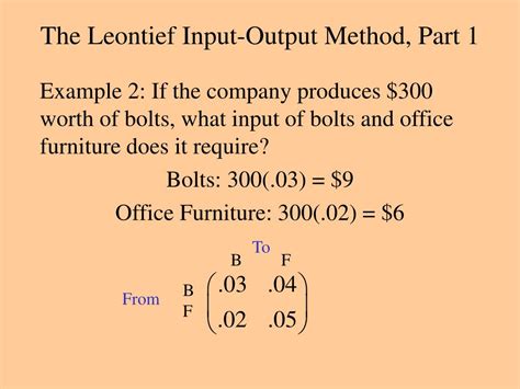 PPT The Leontief Input Output Method Part 1 PowerPoint Presentation