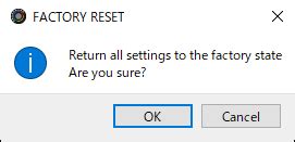 Restoring The Factory Settings Factory Reset