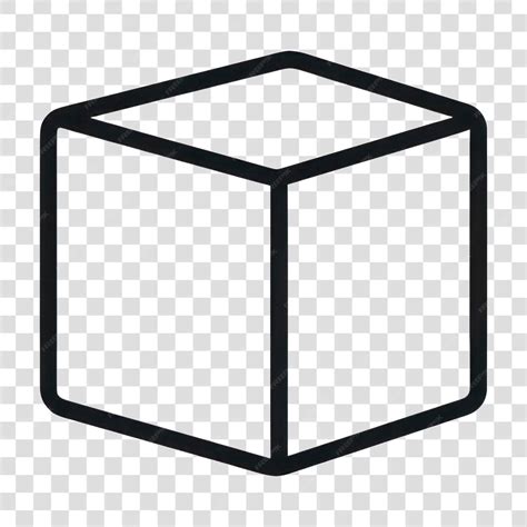 Png Minimalist 3d Cube Line Drawing Premium Ai Generated Psd