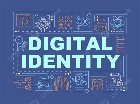 Digital Identity Word Concepts Dark Blue Banner Authorization General Infographic Vector