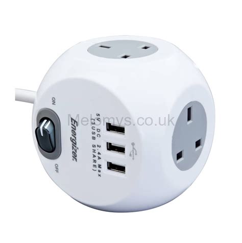 Melomys 3 Way Cube Socket Power With 3 Usb Plug Socket Electric Cube