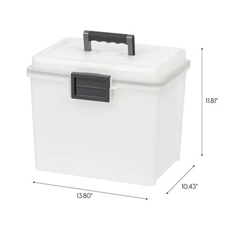 Iris Usa 19 Qt Weatherpro File Box Portable Plastic Letter Organizer With Lid Pearl 1 Pack