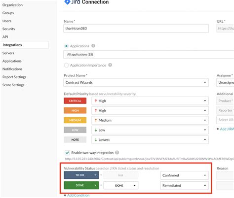 how to troubleshoot 2 way jira integration contrast security support