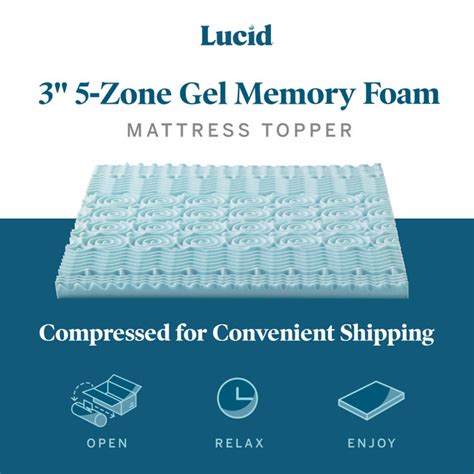 3 Inch 5 Zone Gel Memory Foam Mattress Topper