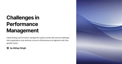 Challenges In Performance Management