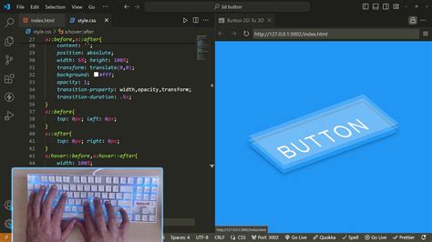 Asmr Codingbutton 2d To 3d Hover Effects Html Css No Talking Youtube
