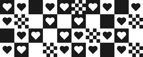 간단한 벡터 기본 추상 패턴입니다 광장과 마음 모양과 형태 흑인과 백인 모자이크 배너 로맨스 사랑 발렌타인 열정 검은색에 대한 스톡 벡터 아트 및 기타 이미지 Istock