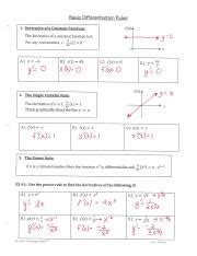 6 Basic Differentiation Rules Key 16 Rev Pdf Basic Differentiation