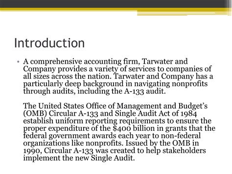 The Role Of The A 133 Audit Ppt