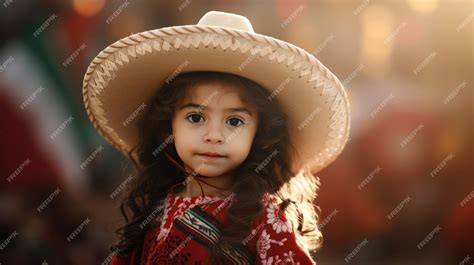 Retrato De Niños Mexicanos En La Celebración Del Día De La