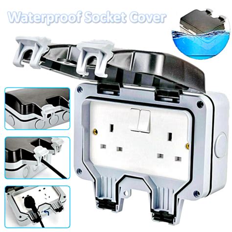 Ip66 Waterproof Wall Mount Outdoor Single Double Gang Socket Plug Casing Weatherproof Storm