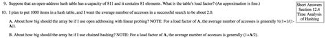 solved 9 suppose that an open address hash table has a
