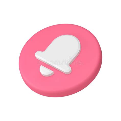 Alert Reminder Mobile Interface Notification Ring Bell Circle Button Isometric 3d Icon Vector