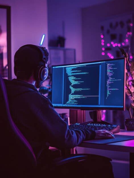 cse engineer doing coding on pc premium ai generated image