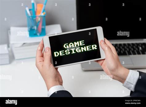 hand writing sign game designer business showcase campaigner pixel