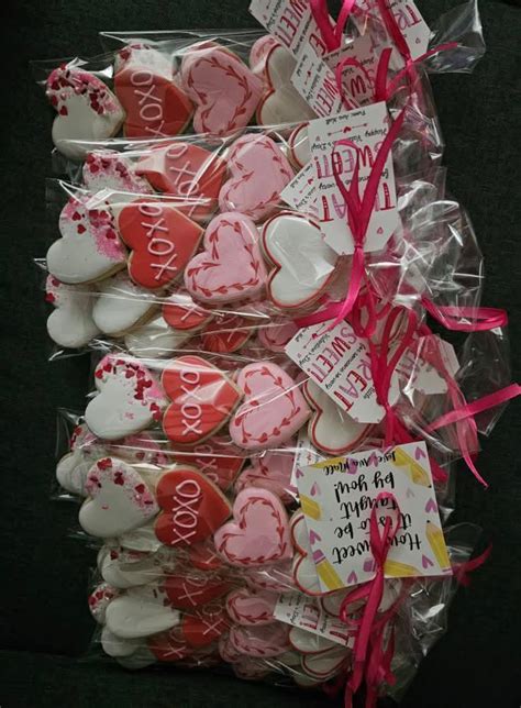Valentines Heart Mini Heart Cookies Royal Icing Cookies Etsy