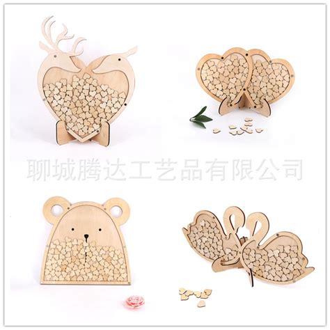 木质工艺品签到薄透明 亚克力工艺品 摆件创意外贸出口婚礼签到板 阿里巴巴