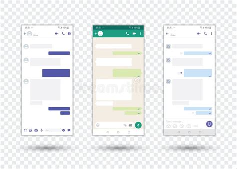Messenger UI Template Social Communication App Mockup Chat Application Concept Vector