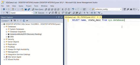 how to fix sql server database stuck in recovery pending state