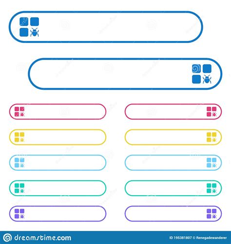 Component Bug Icons In Rounded Color Menu Buttons Stock Vector Illustration Of Error Vector