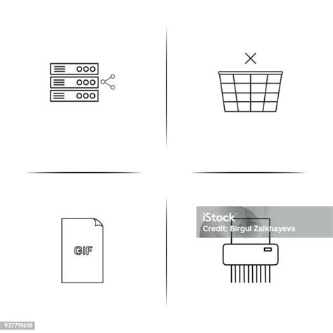 파일 및 폴더 기호 간단한 선형 아이콘을 설정 합니다 개요 벡터 아이콘 0명에 대한 스톡 벡터 아트 및 기타 이미지 0명 디자인 바구니 Istock