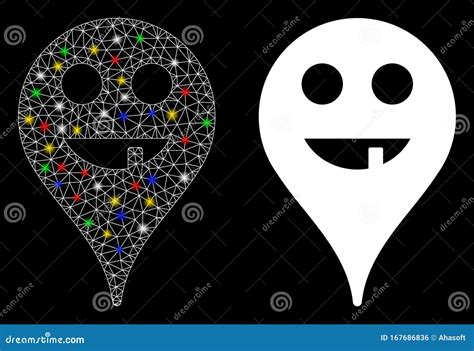 Network Toothless Smiley Map Marker Vector Mesh 202681393