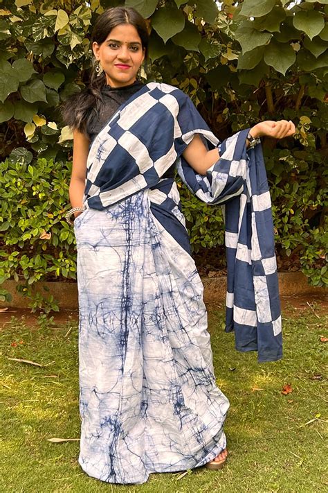 Adorable 1 Minute Ready To Wear Blue Mul Cotton Digital Printed Saree