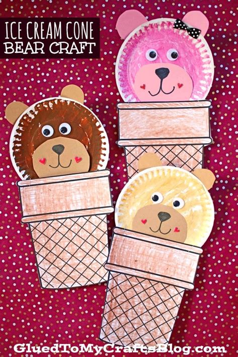 Plate Plate Ice Cream Cone Bear