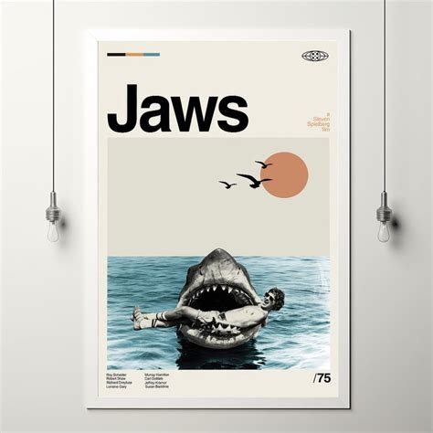 Jaws Movie Poster Jaws Poster Jaws Movie Vintage Modern Album Cover