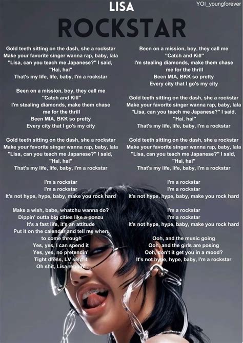 Lyrics To Lisa Rockstar Pink Song Lyrics Song Lyrics Songs